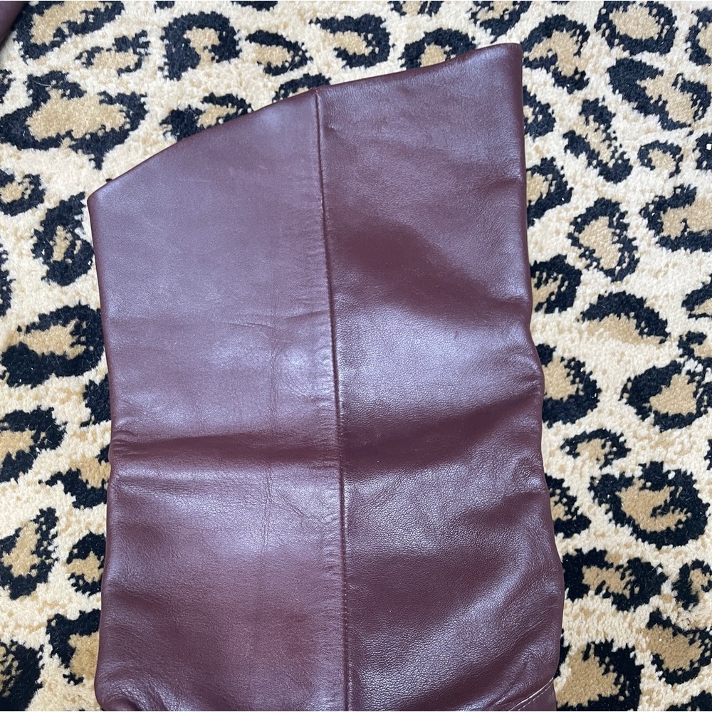 Vintage Tall Leather Slouch Boot 1980’s Brown Pointed… - Gem